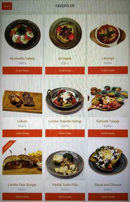 Menu at Lamba Cafe Restaurant, Istanbul