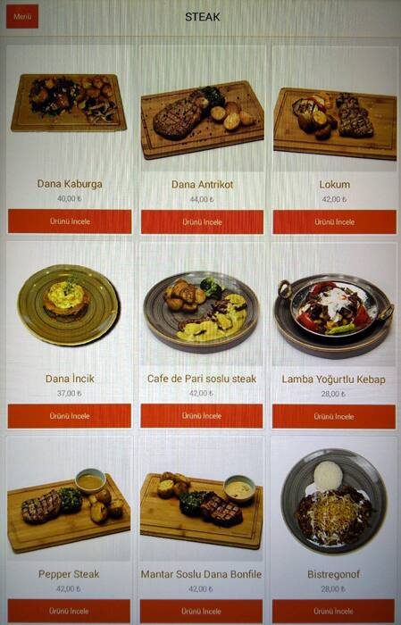 Menu at Lamba Cafe Restaurant, Istanbul