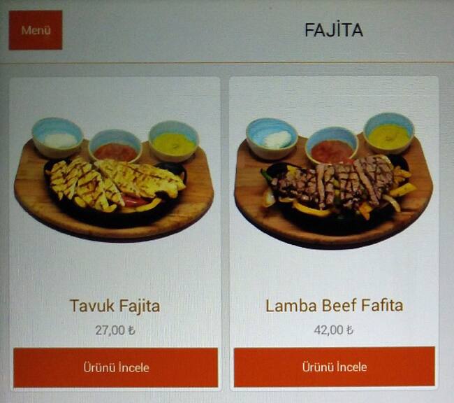 Menu at Lamba Cafe Restaurant, Istanbul