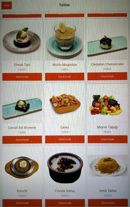 Menu at Lamba Cafe Restaurant, Istanbul