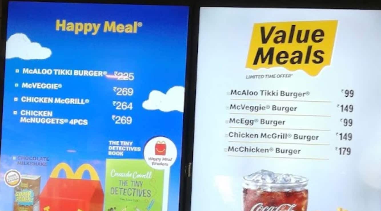 Menu of McDonald's, Chandrasekharpur, Bhubaneshwar