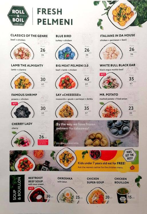 Menu of Roll & Boil, Dubai Marina, Dubai