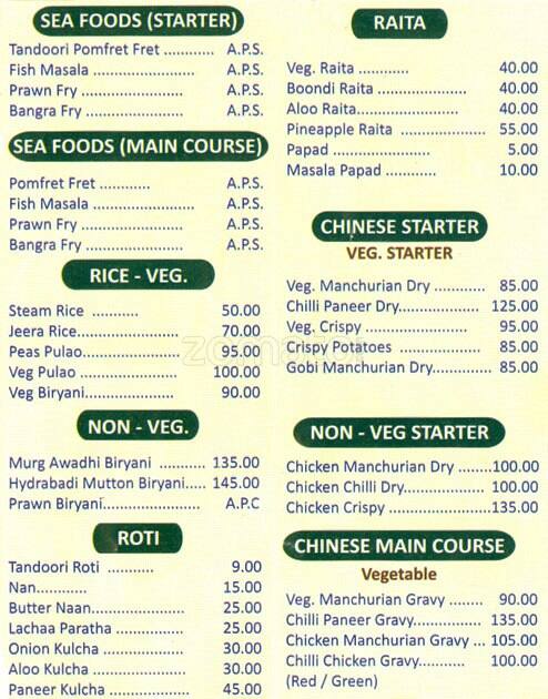 Menu at Hotel Sai Jeet, Navi Mumbai
