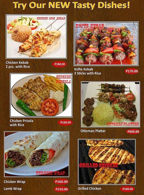 Menu at Doner's G restaurant, Pasig
