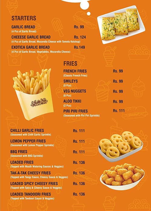 Menu of MilkyWay, Velachery, Chennai