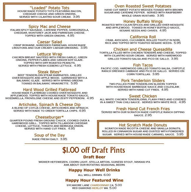 Menu at Oswego Grill pub & bar, Lake Oswego