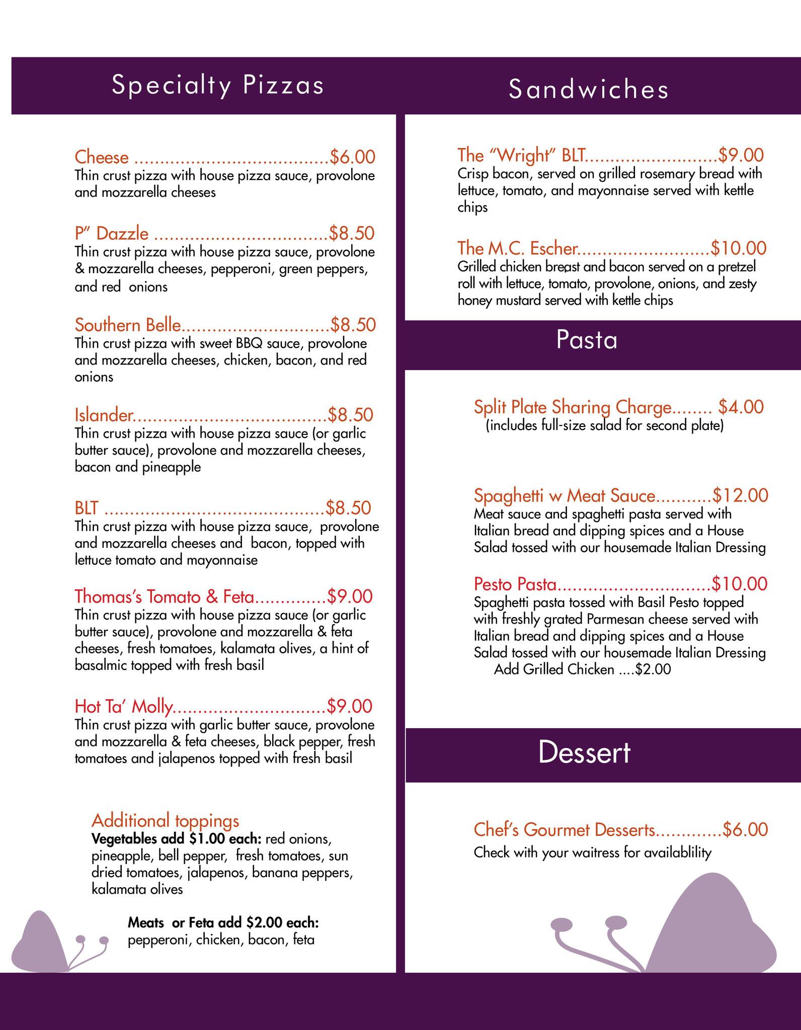 Menu at Ambiance Wine Bar Cafe, Springboro