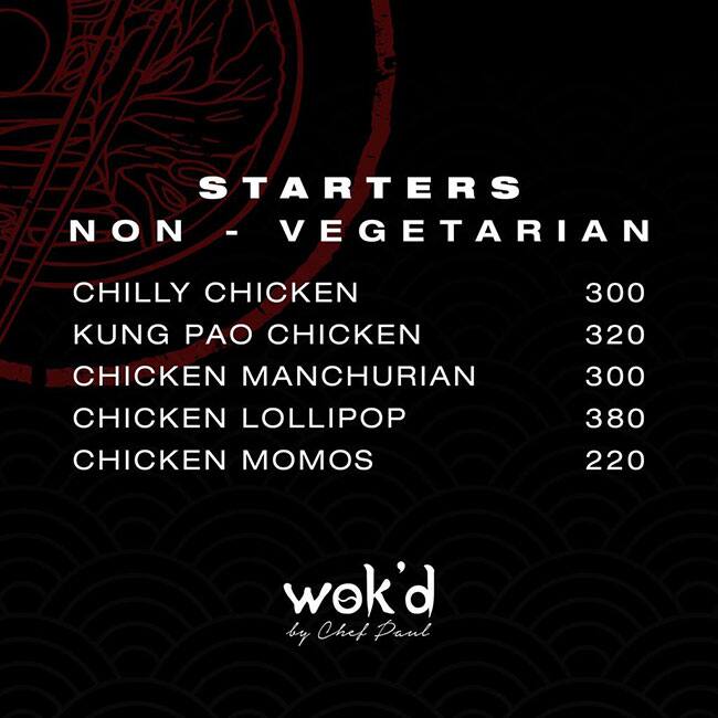 Menu of Wok'd by Chef Paul, Safdarjung, New Delhi