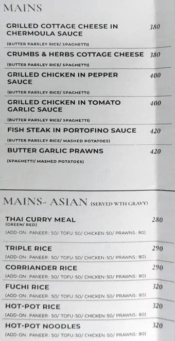 Menu at Cafe 333, Thane
