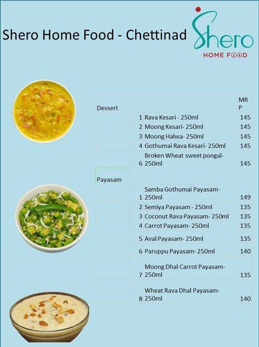 Menu of Shero Home Food - Chettinad, Selaiyur, Chennai