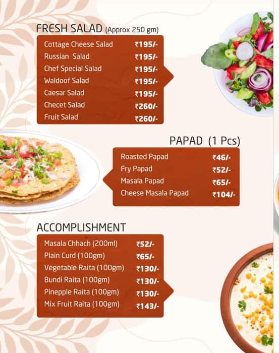 Menu of Rustic Spices, Satellite, Ahmedabad