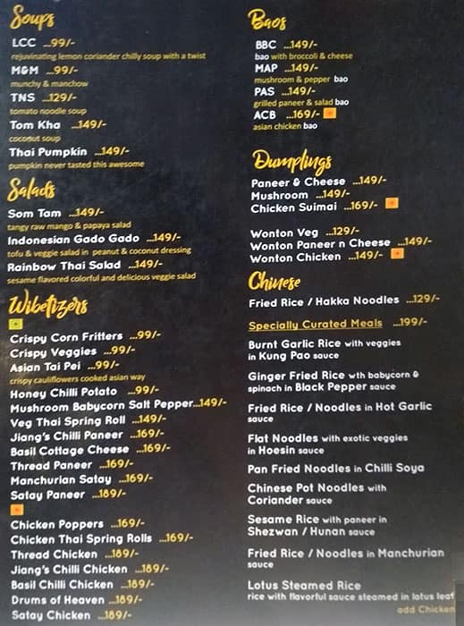 Menu of Wok In The Box, Bandra Kurla Complex, Mumbai