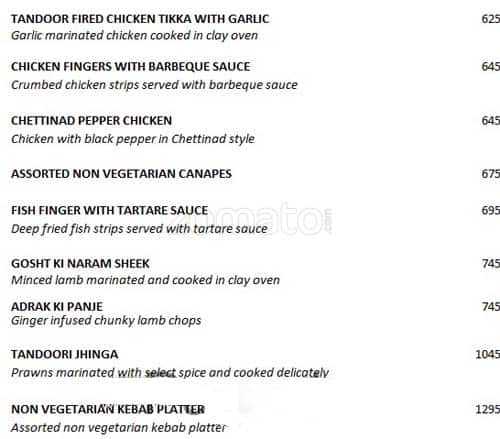 Menu at Sutra, Bengaluru, Ground