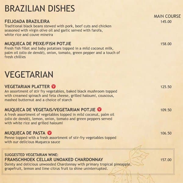 Menu at Rodizio Bedfordview restaurant, Germiston, Shop 35