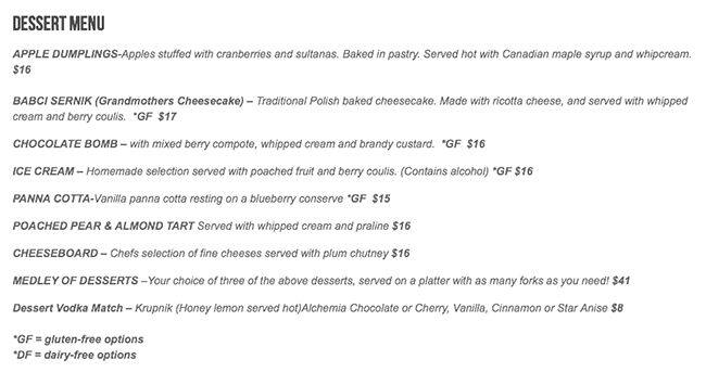 Menu at Topor Bistro restaurant, Porirua