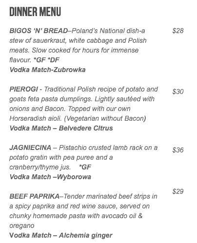 Menu at Topor Bistro restaurant, Porirua