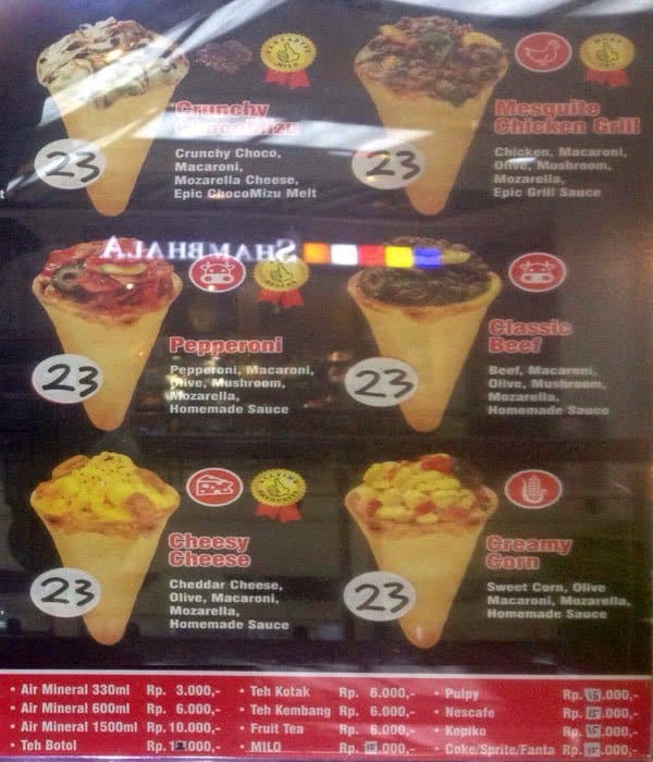 Menu at Classic Pizza Cone restaurant, North Jakarta, Jl. Boulevard Bar ...