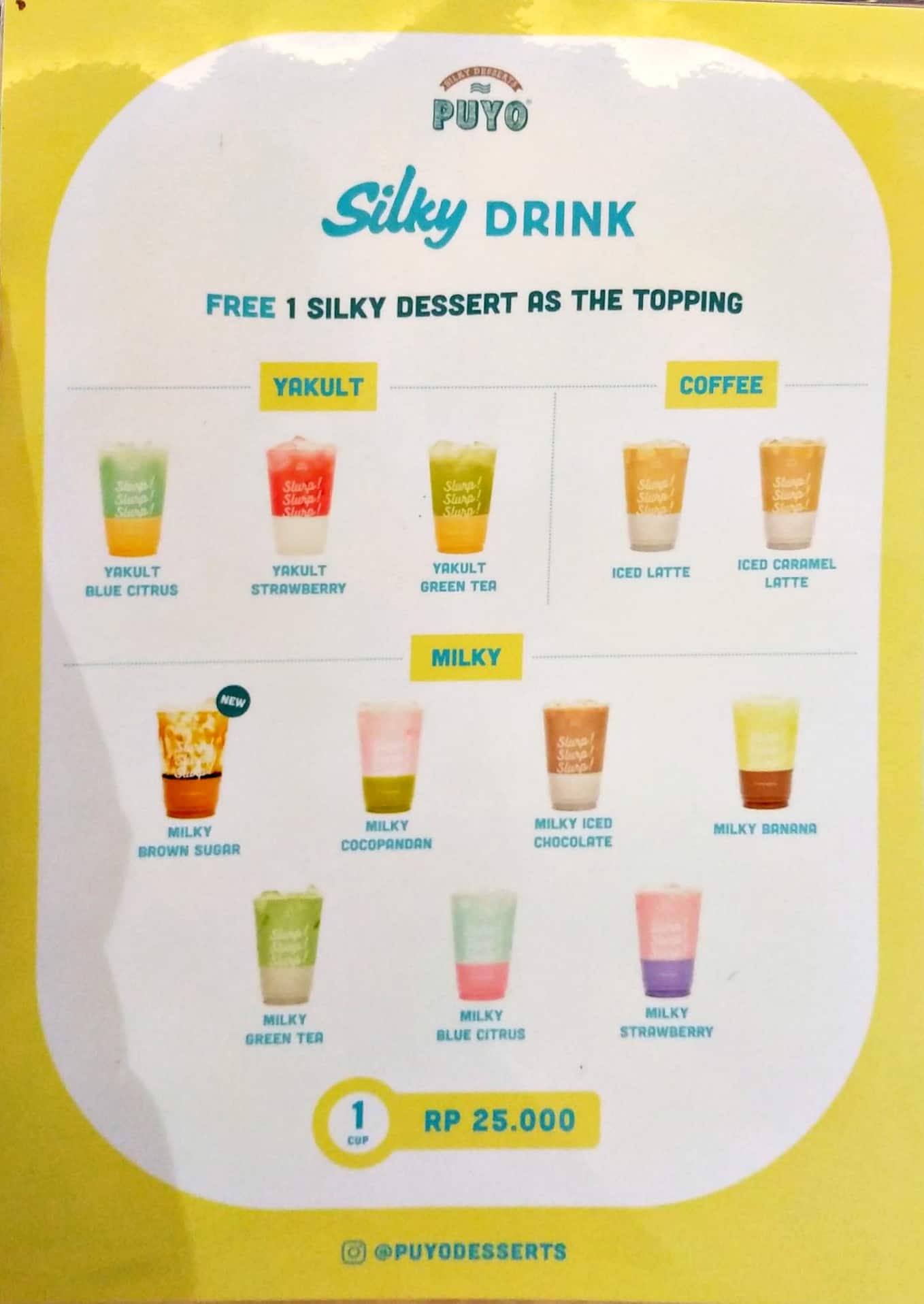 Menu at Puyo Silky Desserts, Jakarta, Mall Ciputra
