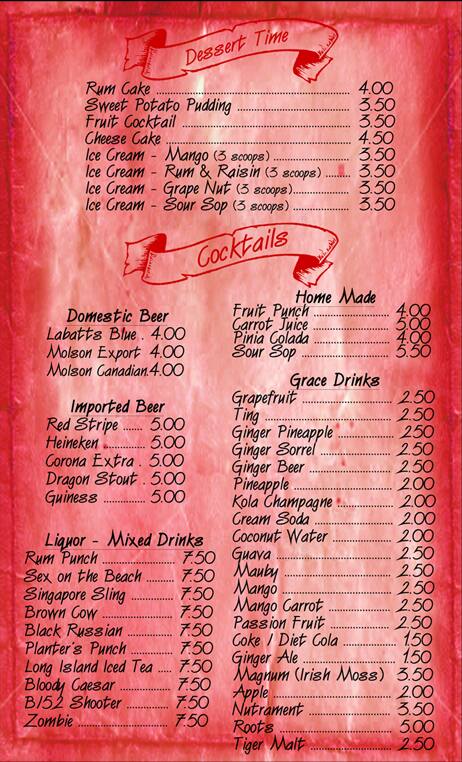 Menu at The Diner's Corner pub & bar, Toronto, 678 Yonge St