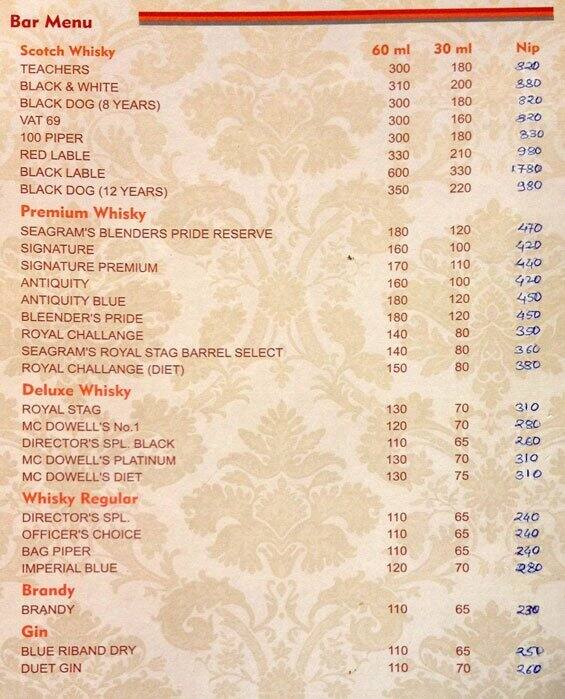 Shabari Bar & Restaurant Menu - Zomato