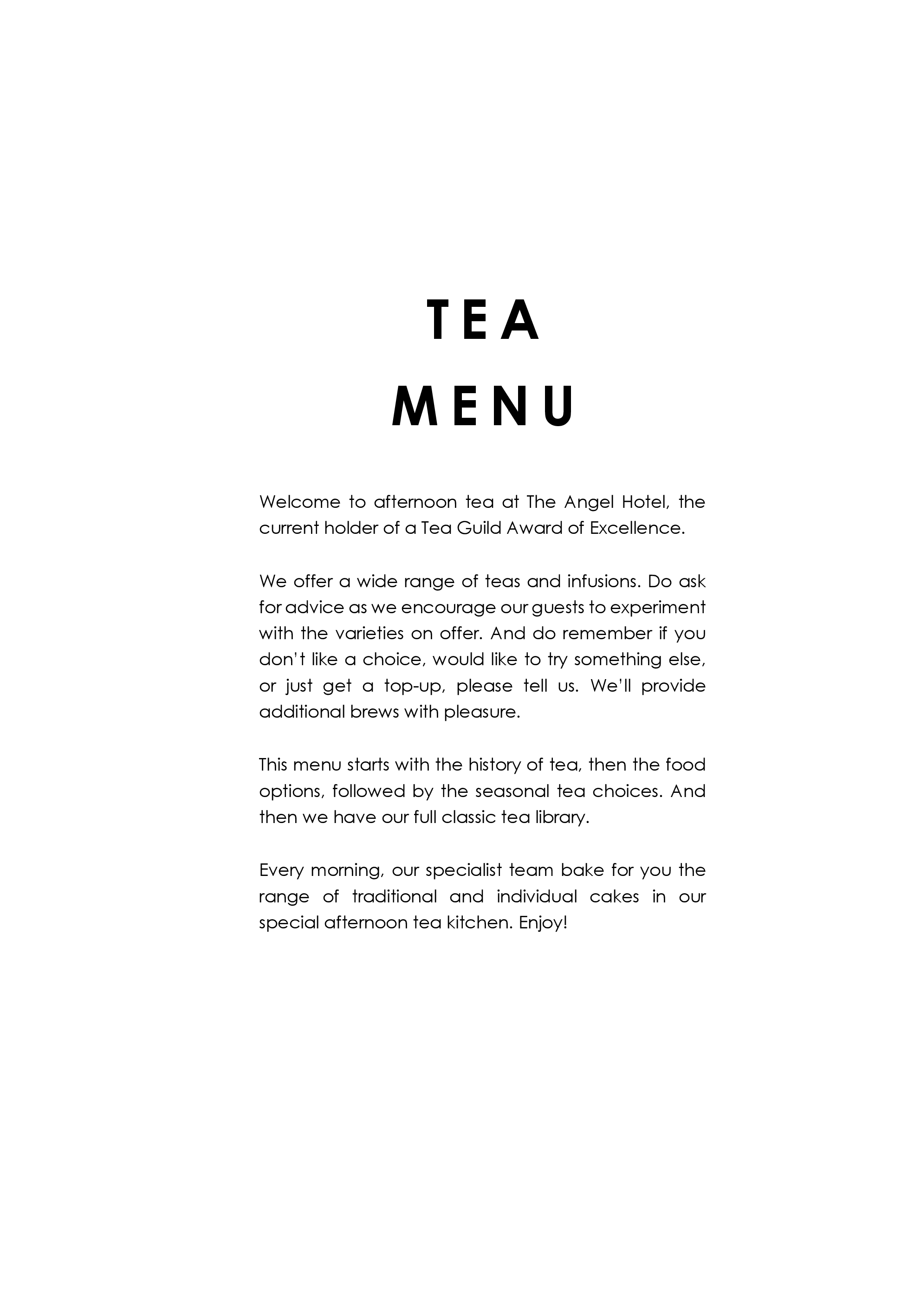 Menu at The Angel Hotel restaurant, Abergavenny