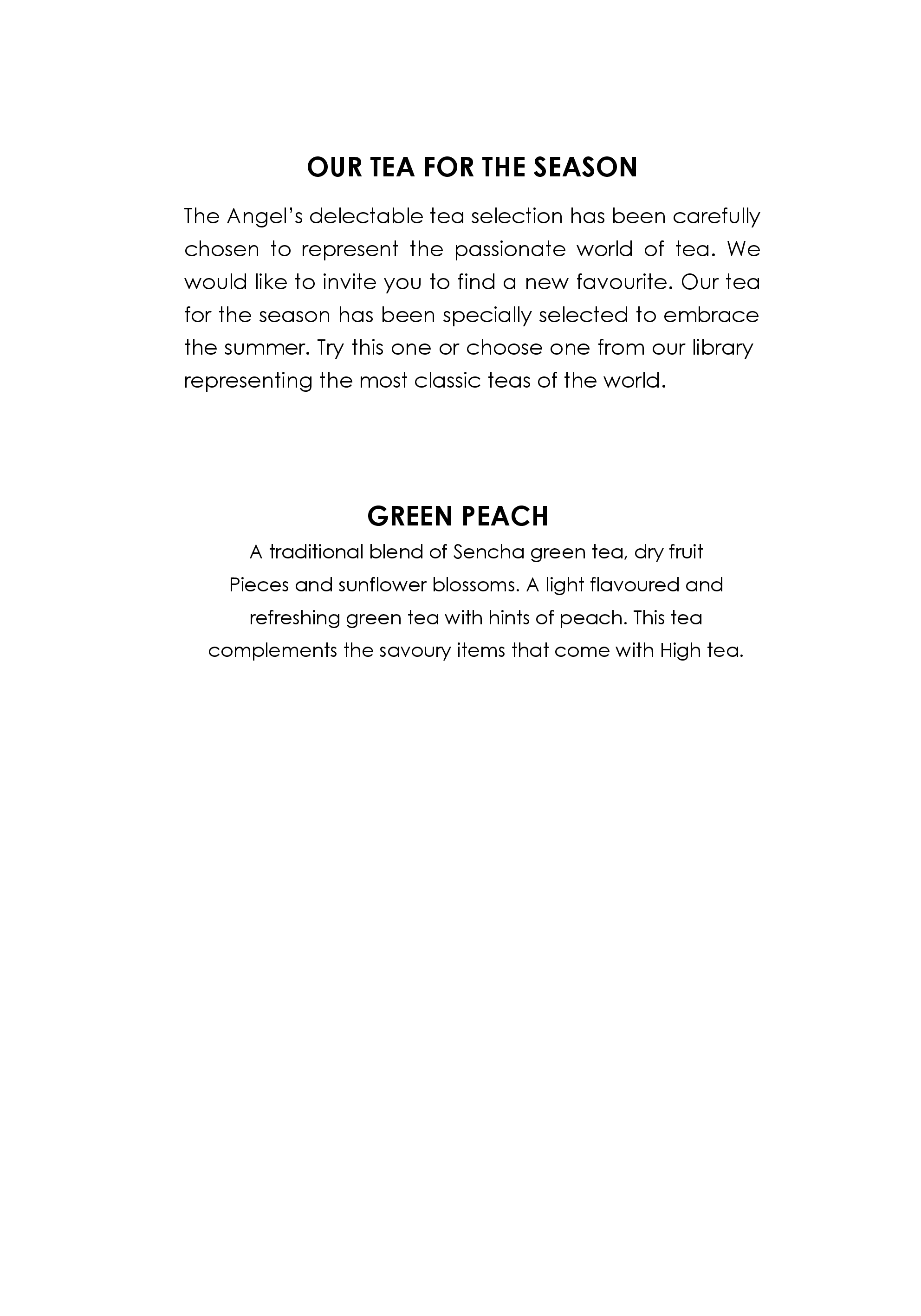 Menu at The Angel Hotel restaurant, Abergavenny