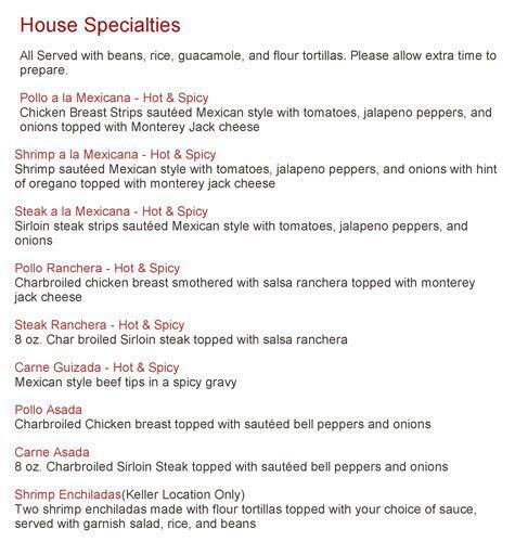 Menu at El Paseo Mexican Restaurant - Fort Worth, Fort Worth