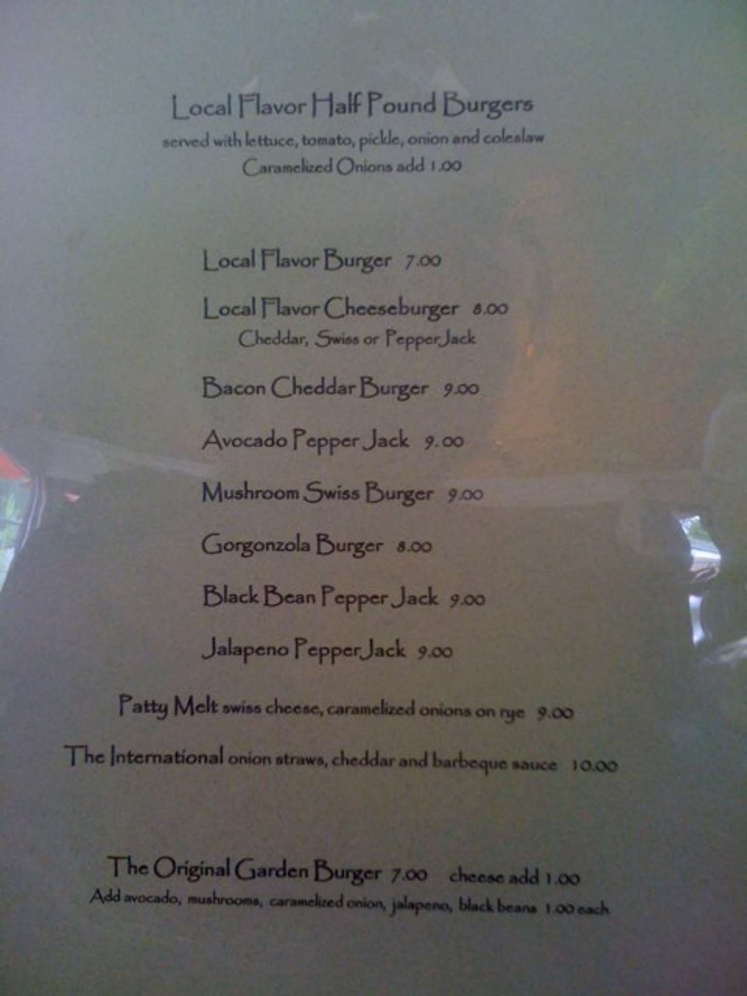 Menu at Local Flavor Cafe, Eureka Springs