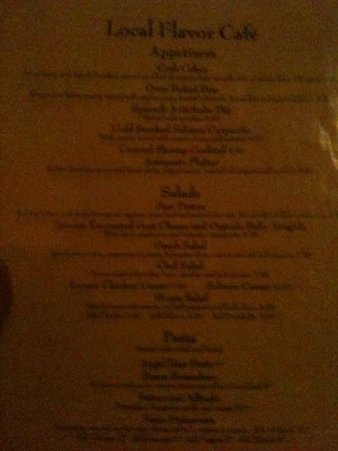 Menu at Local Flavor Cafe, Eureka Springs