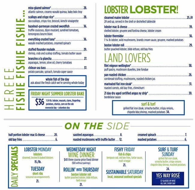 Menu at H2O: Seafood & Sushi restaurant, Smithtown