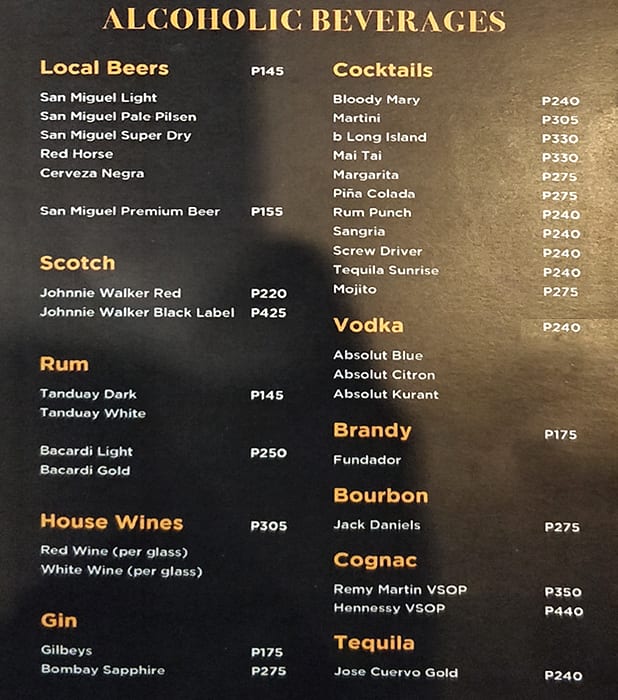 Menu at Prime Cafe - B Hotel Alabang, Muntinlupa