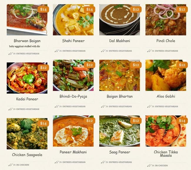 Menu at vedas restaurant, Pleasanton