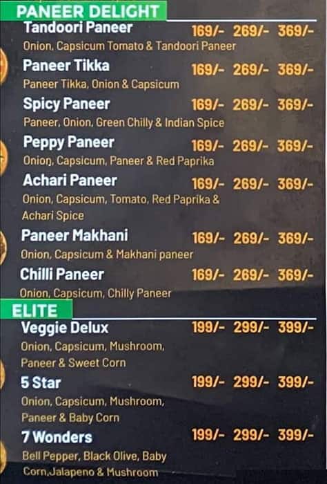 Menu at Point Restaurant, Lucknow