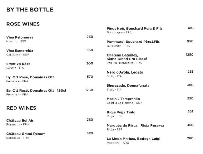 Menu at Nido Restaurant & Bar, Dubai