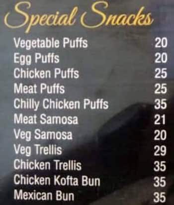 Menu of Cakewalk, Ernakulam City, Kochi