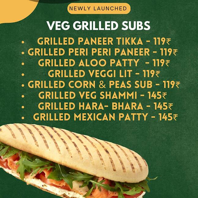 Menu at Flora's Subs, New Delhi