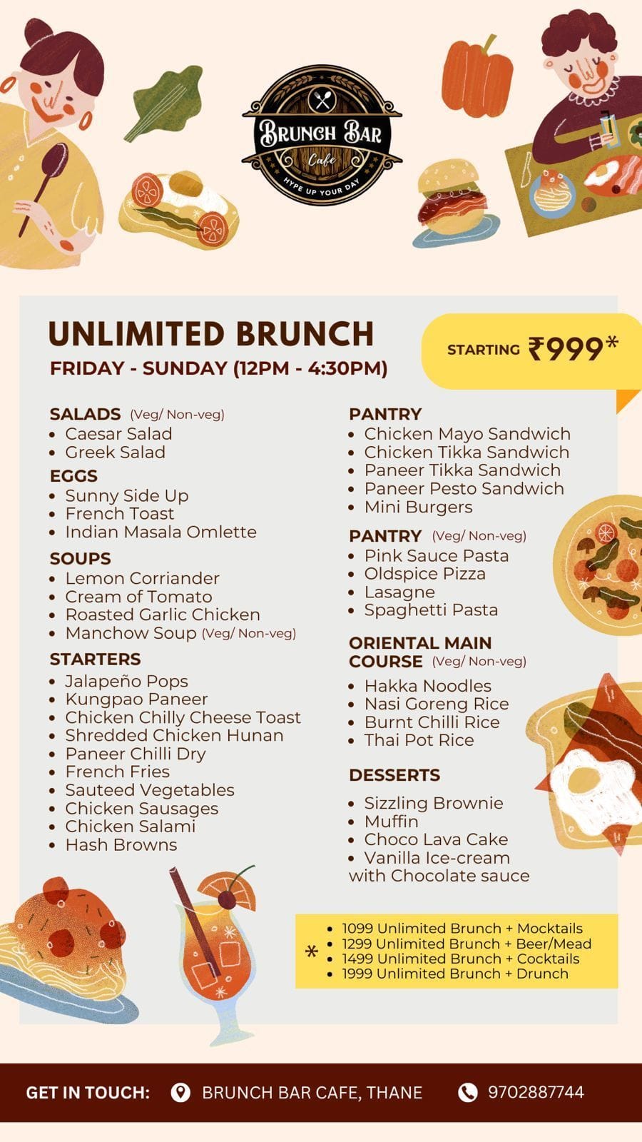 Menu of Brunch Bar Cafe Ghodbunder Road Thane