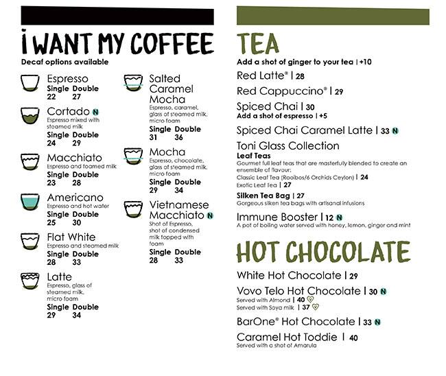 Menu at Vovo Telo restaurant, Sandton, Shop LL42