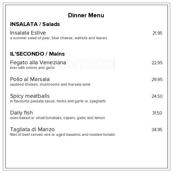 Menu at Eatalian Urban Ristorante, Nelson