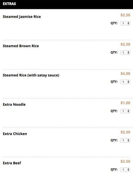 Menu at Thainabox fast food, Burwood