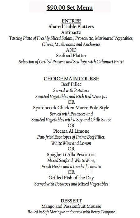 Menu at Jojo's Cafe, Nedlands, 183 Broadway