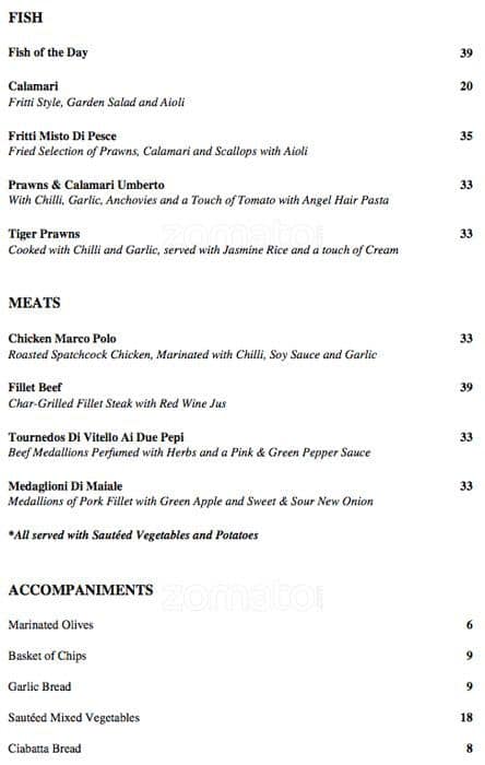 Menu at Jojo's Cafe, Nedlands, 183 Broadway