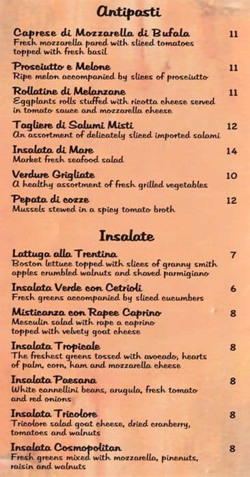 Carbone Ristorante Italiano Menu - Urbanspoon/Zomato