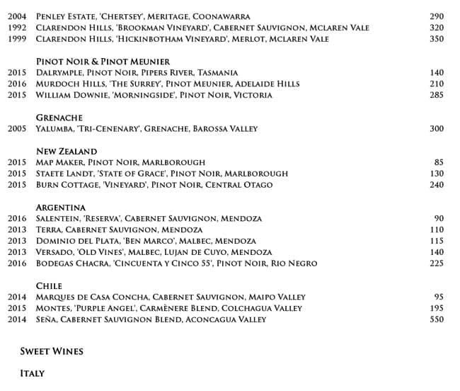 Menu at Don Alfonso 1890 pub & bar, Toronto, 1 Harbour Square 38th Floor