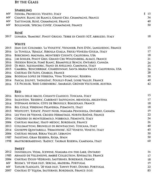 Menu at Don Alfonso 1890 pub & bar, Toronto, 1 Harbour Square 38th Floor