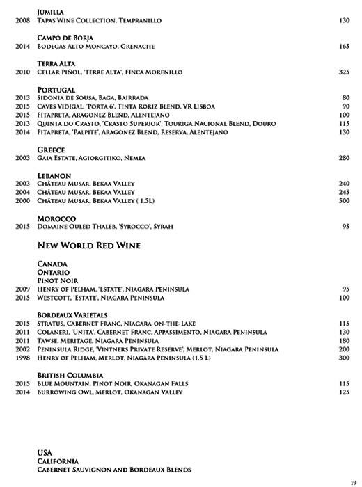 Menu at Don Alfonso 1890 pub & bar, Toronto, 1 Harbour Square 38th Floor