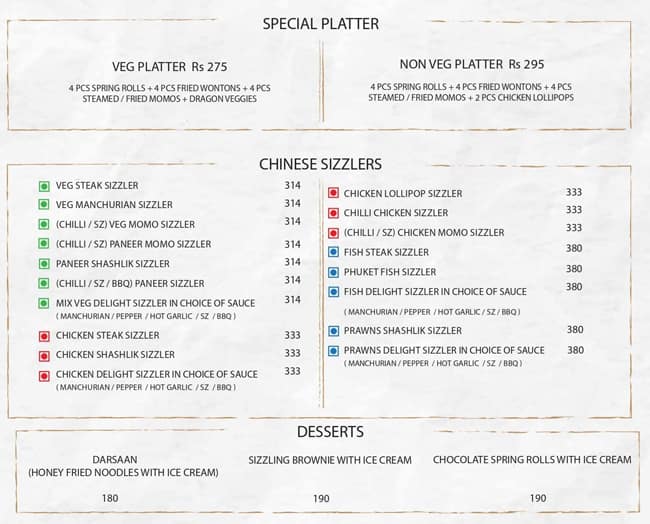 Menu at Beijing Bites Chinese restaurant, Hyderabad
