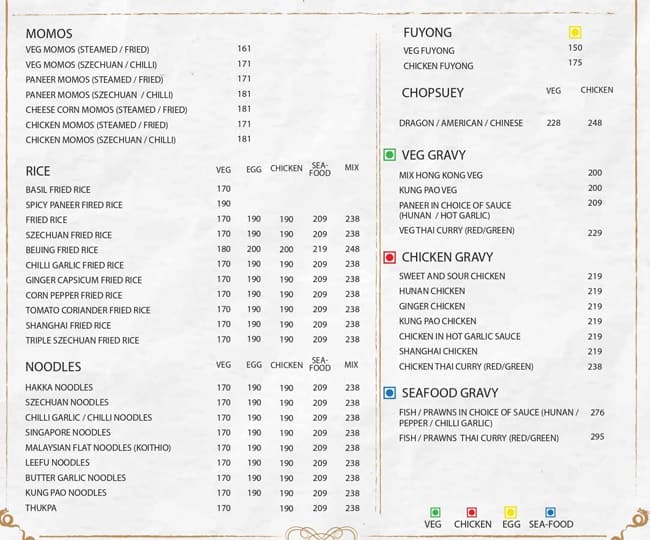 Menu at Beijing Bites Chinese restaurant, Hyderabad