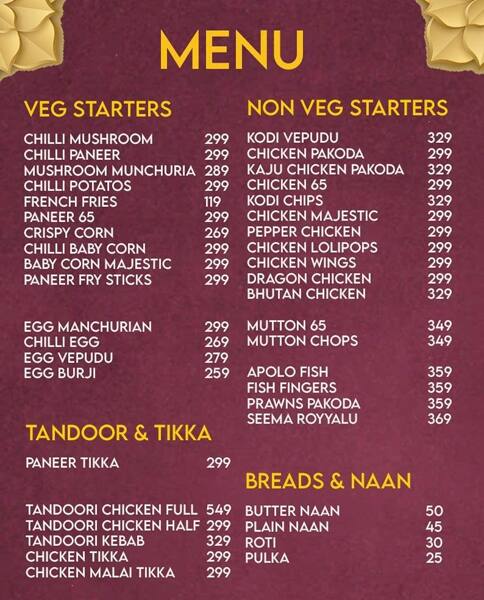 Menu of M3 Biryanis, Hafeezpet, Hyderabad