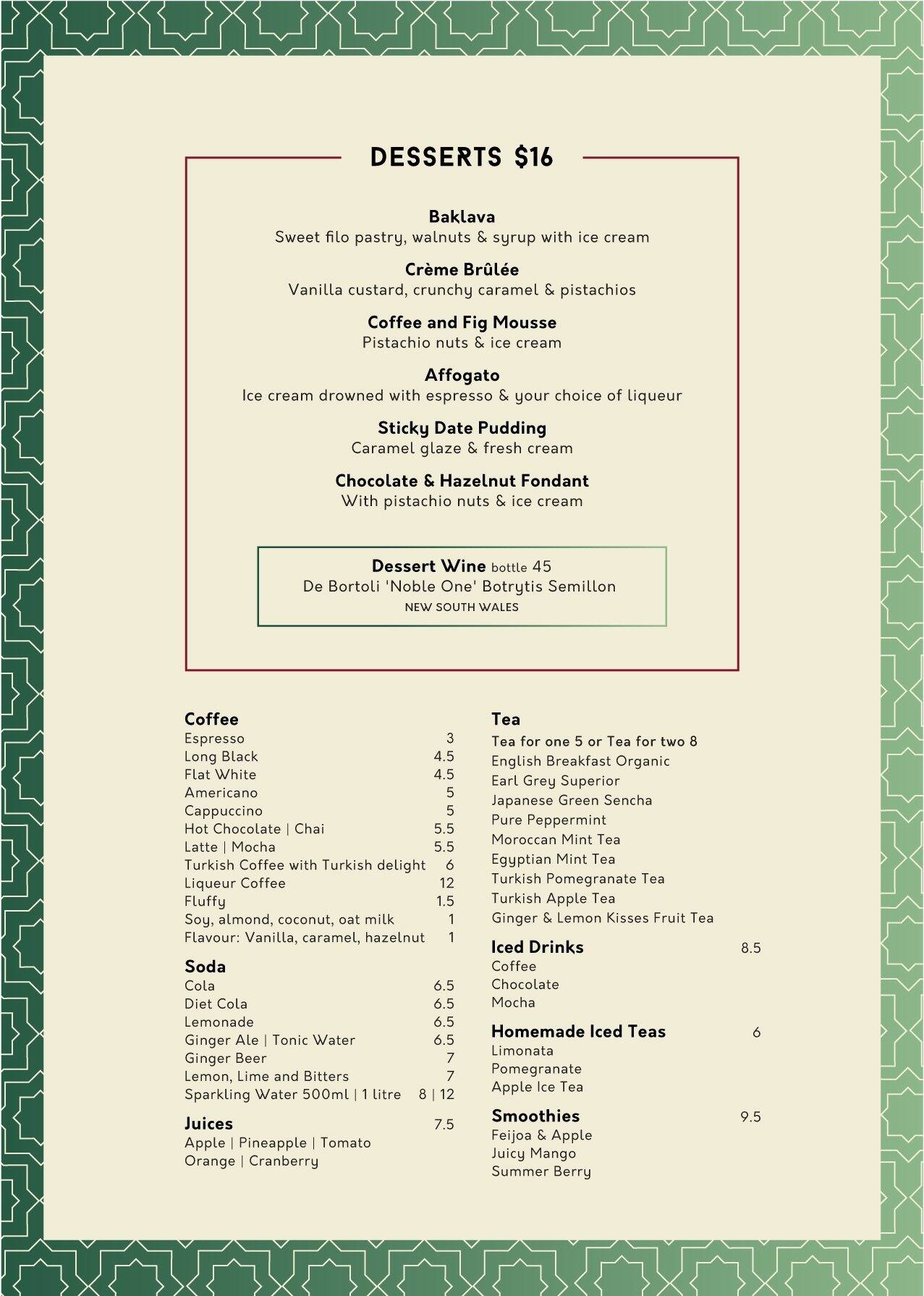Menu at Casablanca Orewa restaurant, Orewa, 336 Hibiscus Coast Hwy